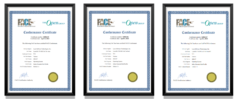 LynxOS-178 Achieves FACE Conformance for Three Processor Architectures